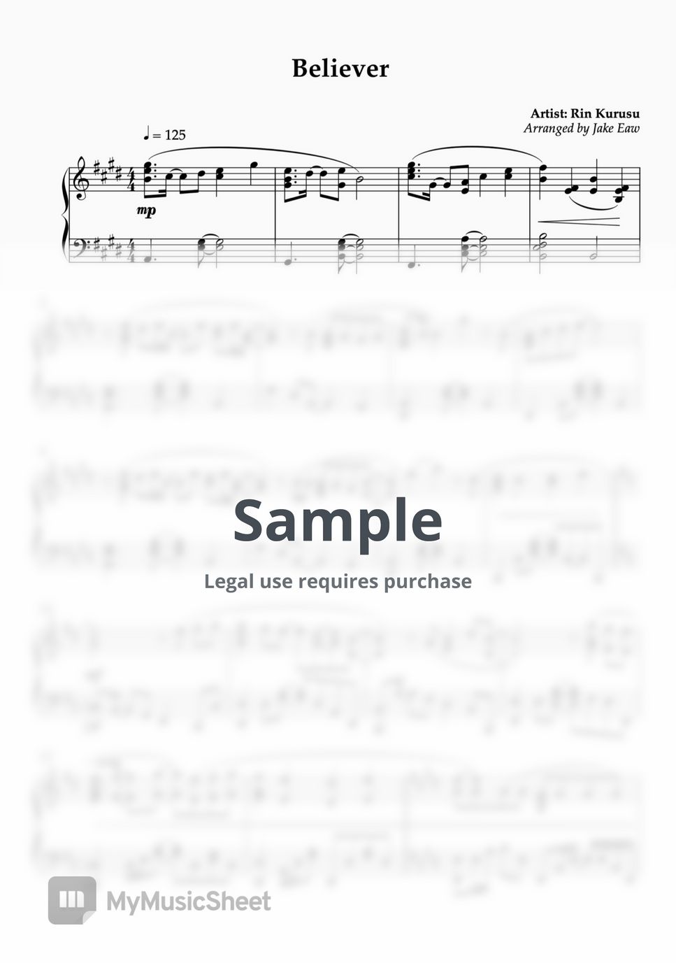 Rin Kurusu - Believer Sheets by Jake Eaw