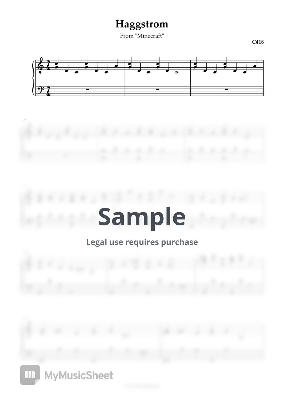 C418 - Haggstrom (From "Minecraft") Sheets by LucasPianoRoom