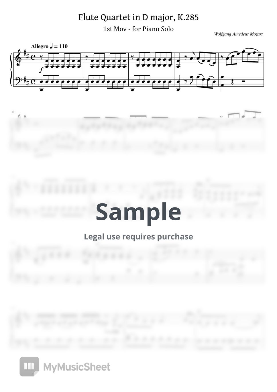 Wolfgang Amadeus Mozart - Flute Quartet in D major, K.285 (1st Movement ...