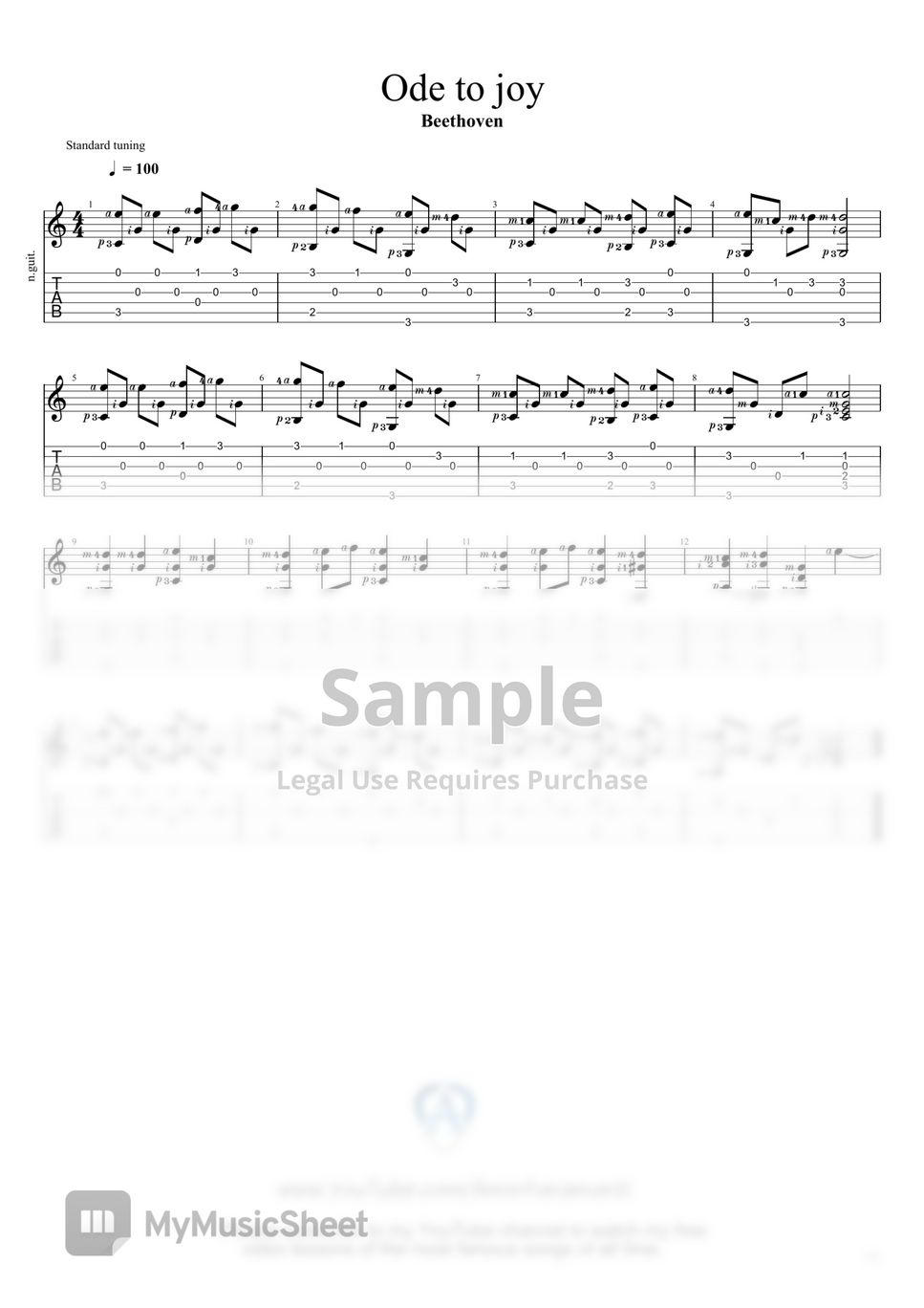 Ode to joy ( Symphony No. 9 ) - Beethoven Sheet Music by Amin Faramarzi