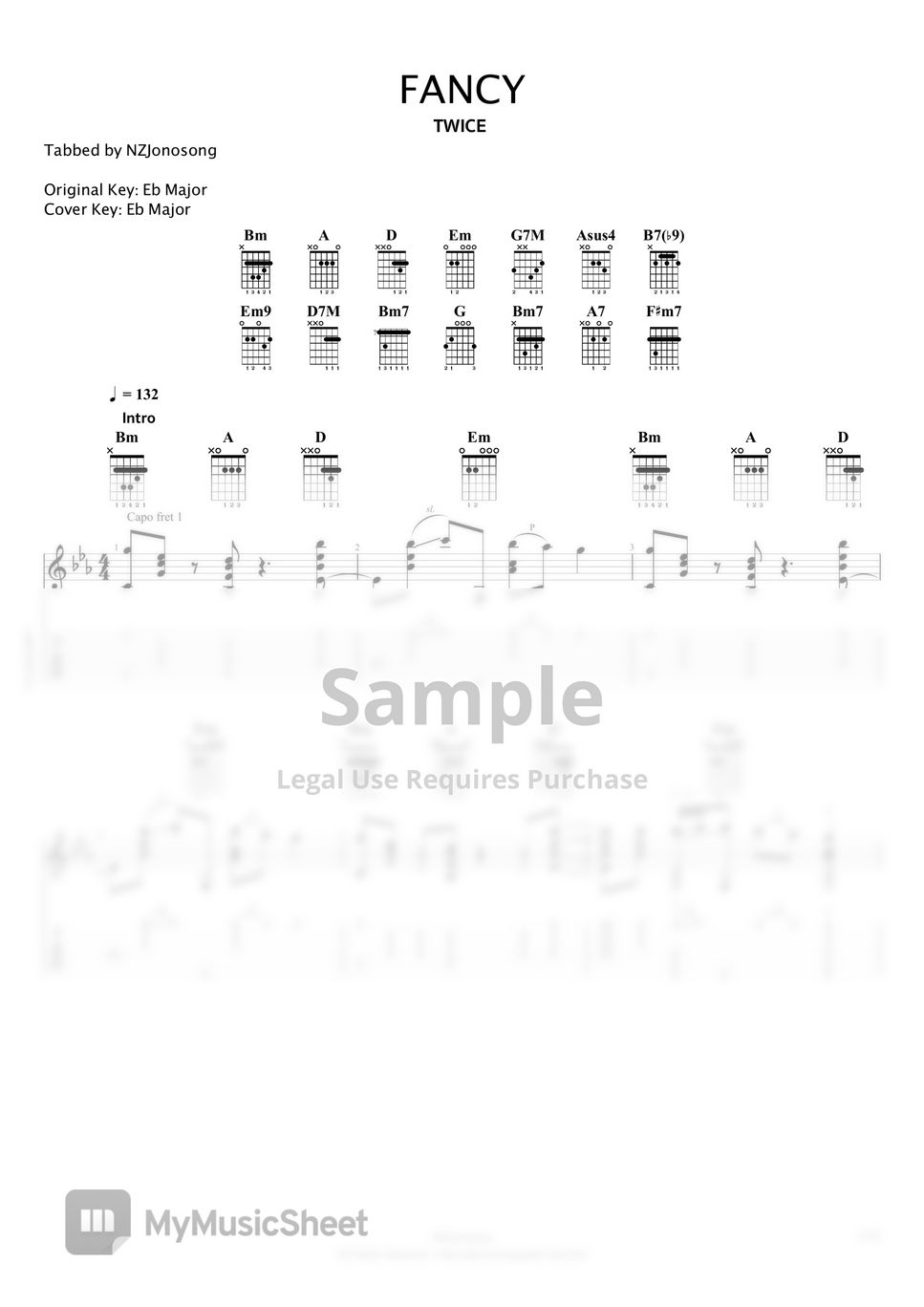 트와이스 - Fancy (Normal, 9/10) Sheets by NZJonosong