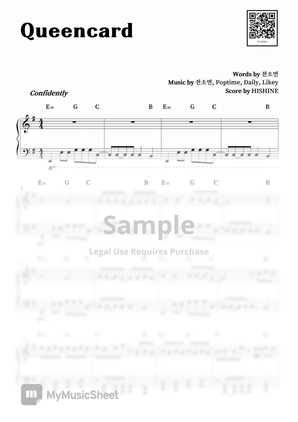 (G)I-DLE - Queencard Sheet Music by HISHINE