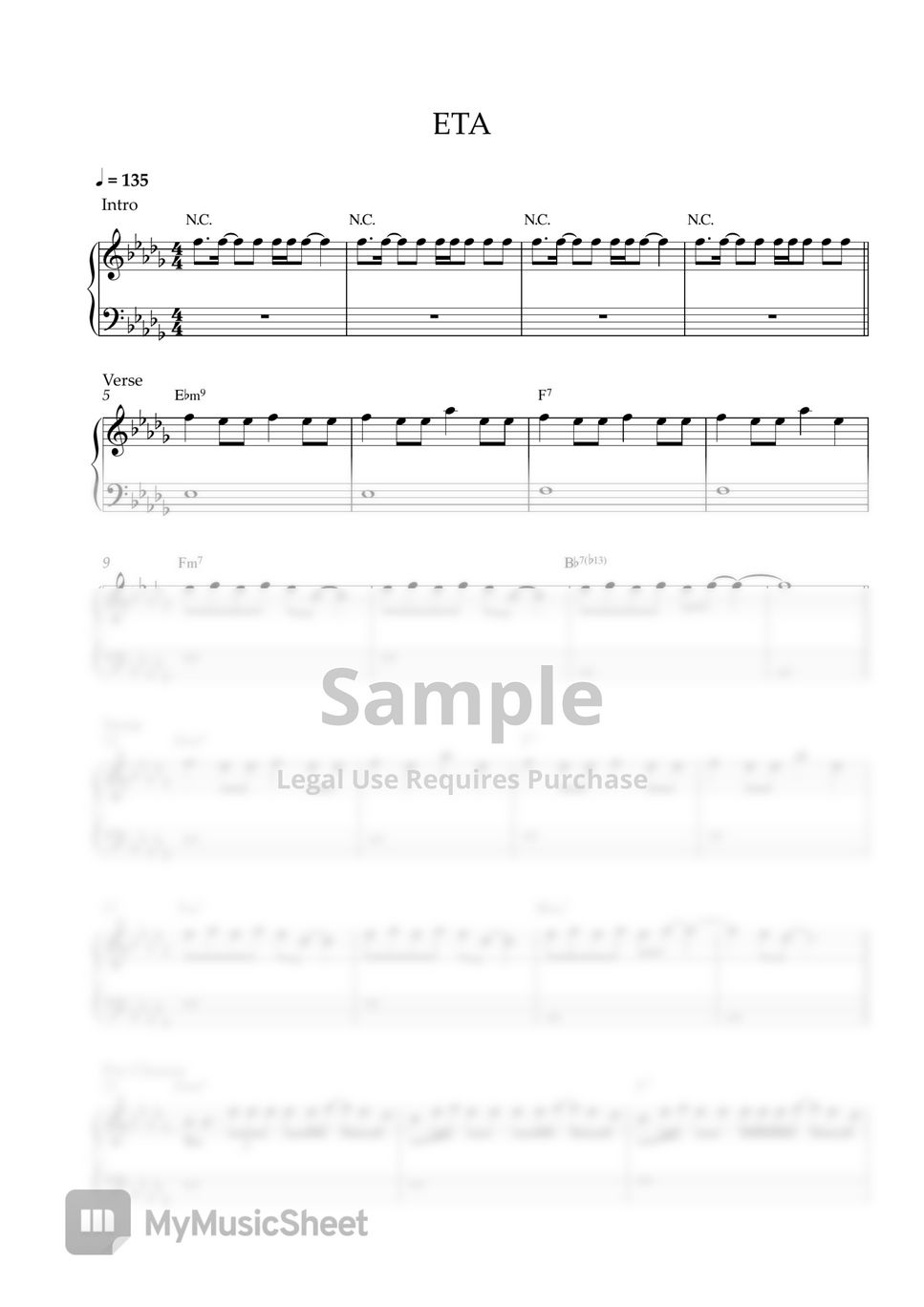 NewJeans - ETA (EASY PIANO SHEET) 樂譜 by Pianella Piano