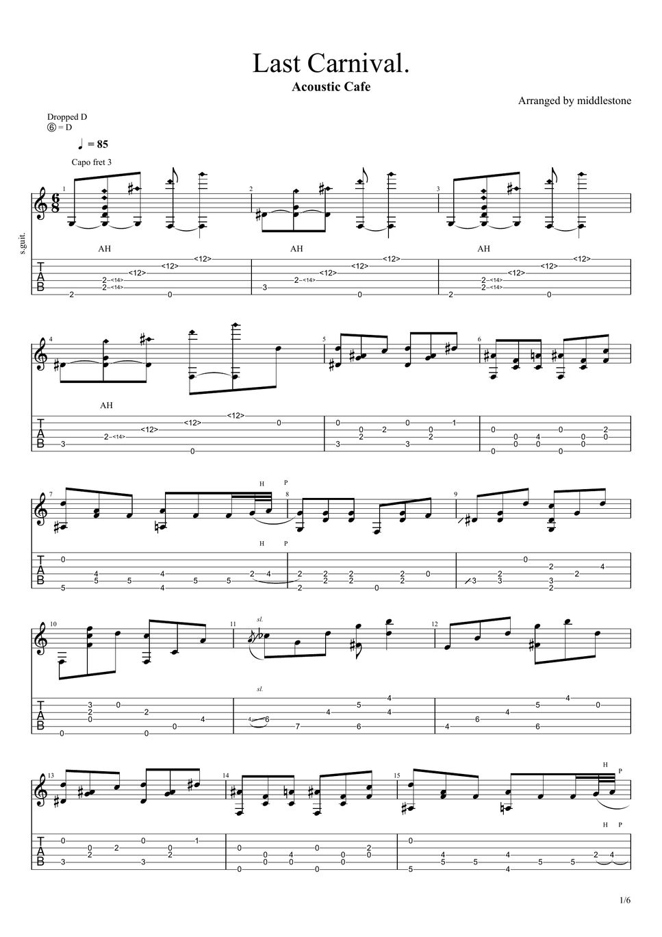 Acoustic Cafe - Last Carnival TAB by middlestone