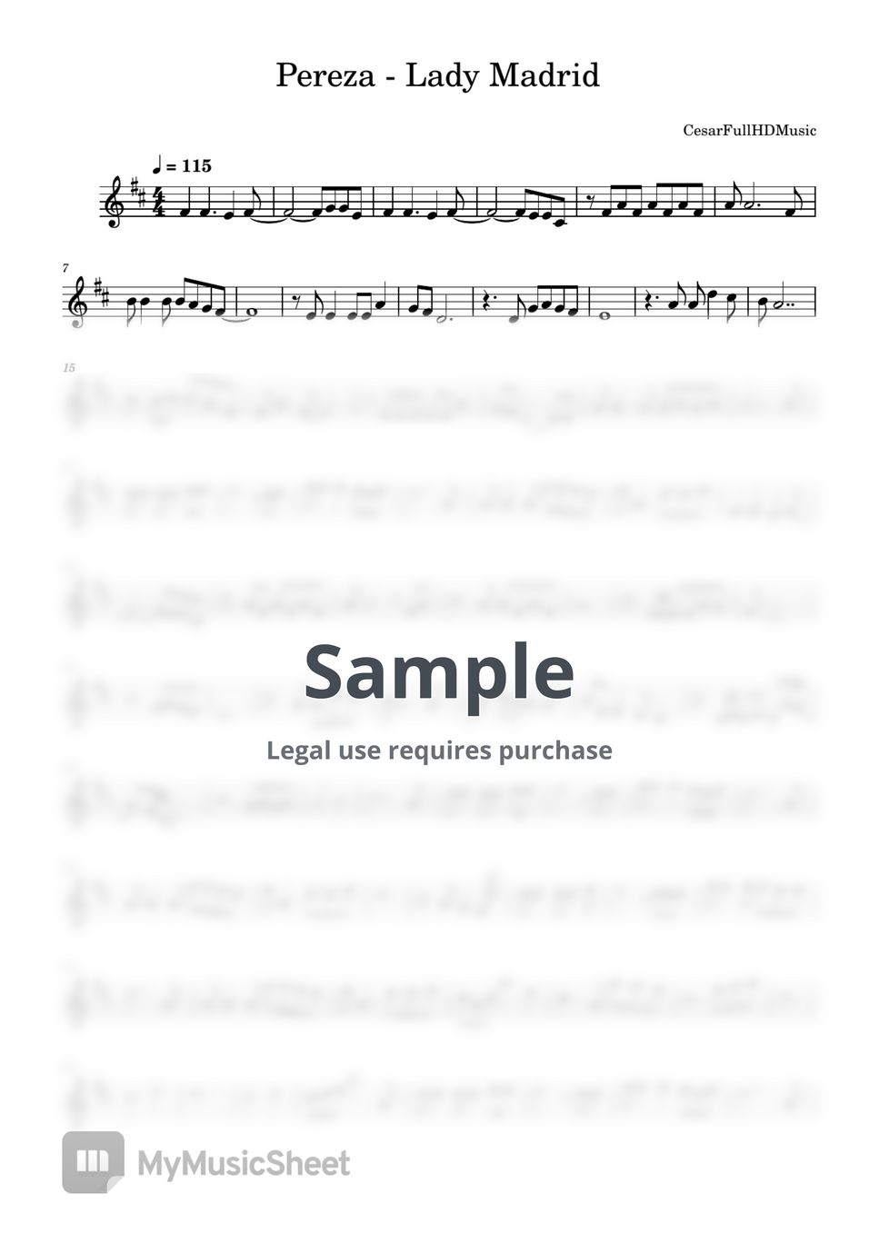 Pereza - Lady Madrid Sheet Music