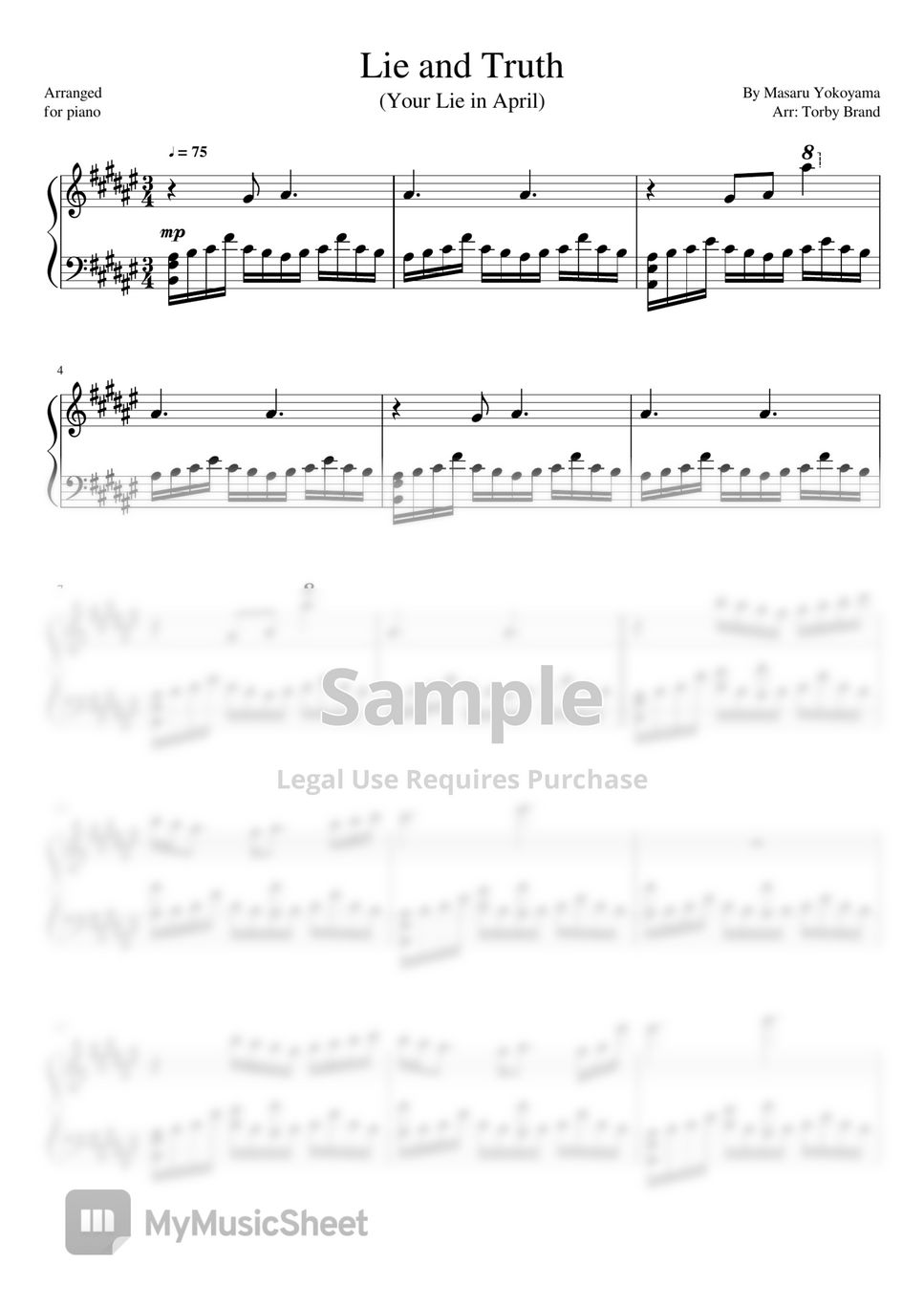 Your Lie in April - Lie and Truth (Uso to Honto) Sheets by Torby Brand