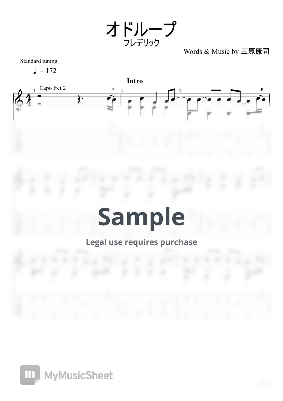 FREDERIC - oddloop (Fingerstyle) 楽譜 by u3danchou