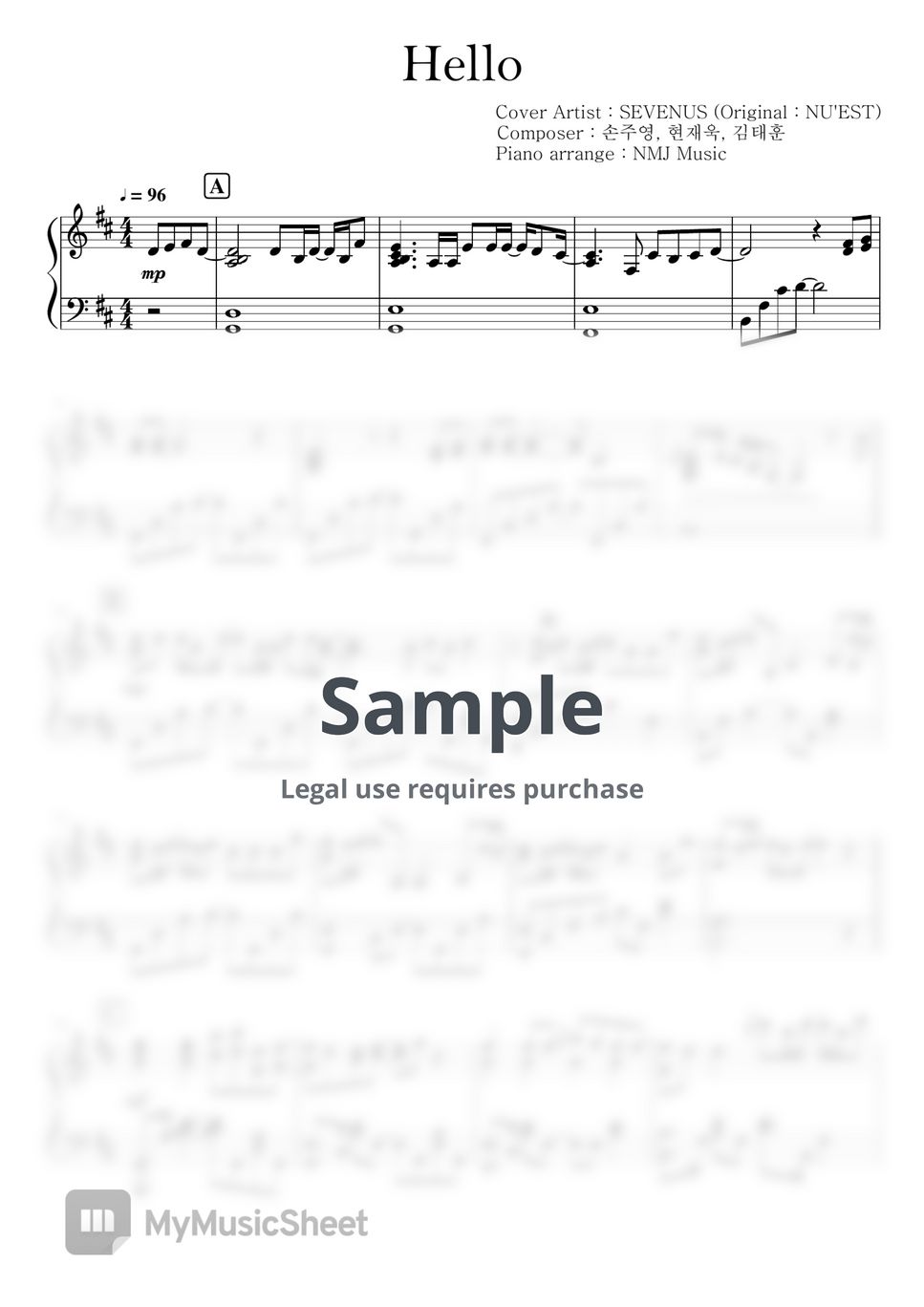 NU'EST - Hello (PEAK TIME ver.) Sheets by NMJ Music