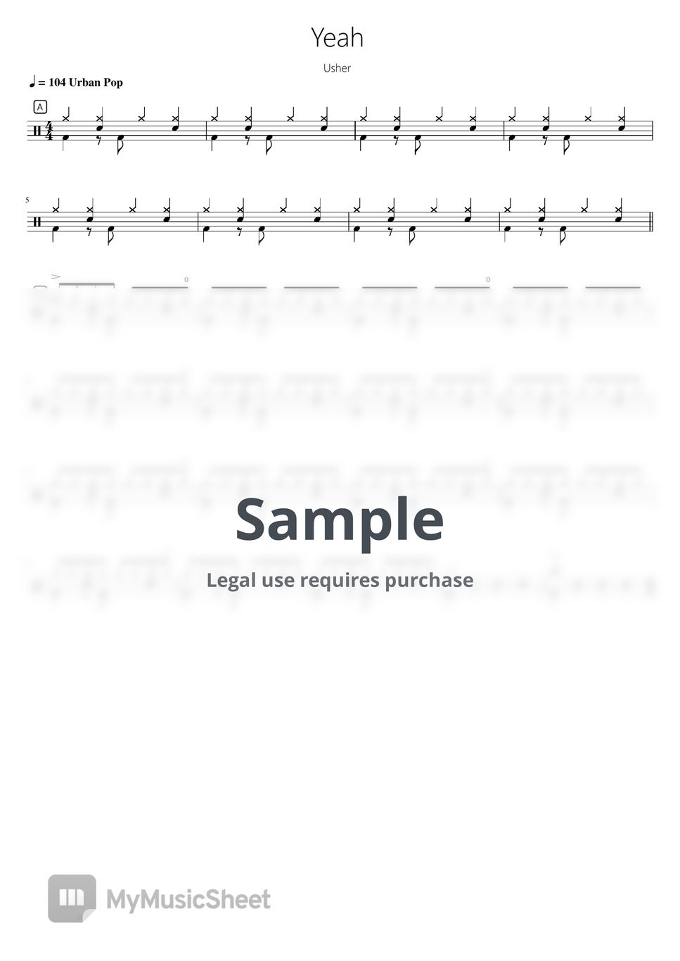 Usher - Yeah【Rock school Lv1】 Sheets by 看哦爱随风