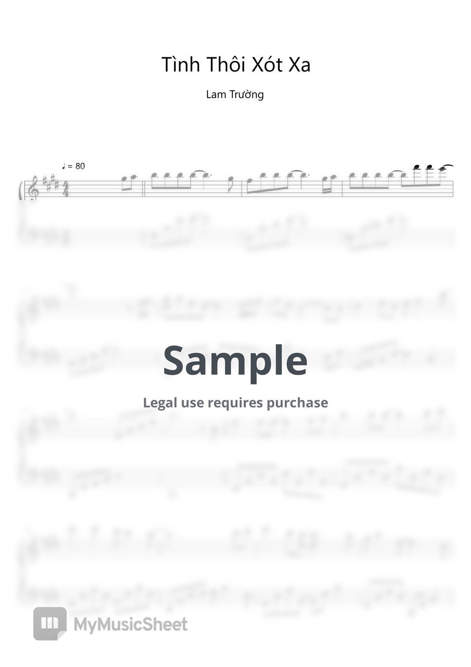 Lam Truong (Lam Trường) - Tinh Thoi Xot Xa (Tình Thôi Xót Xa) (Sheet ...