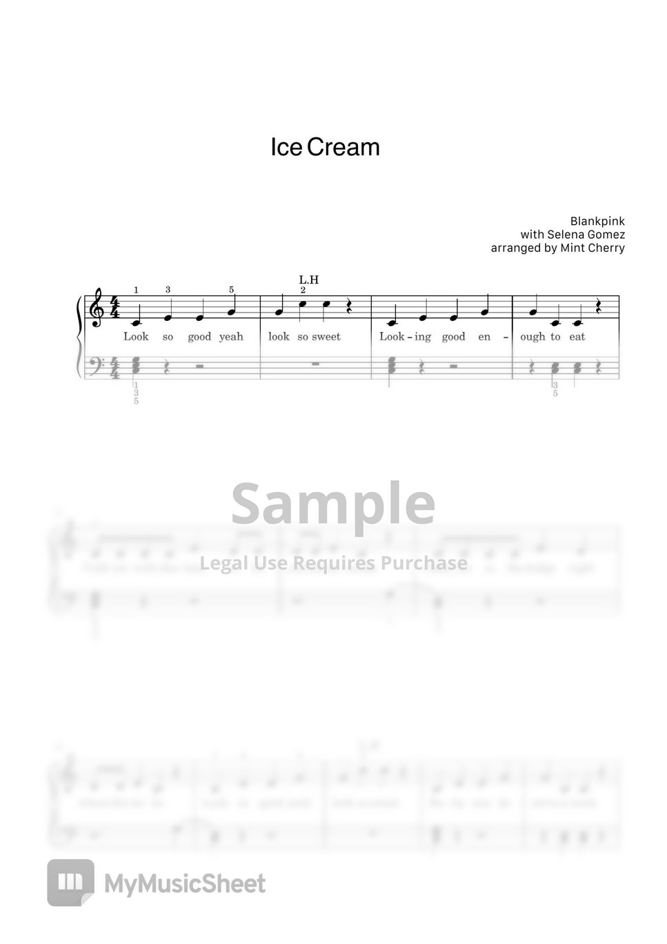 Blackpink - Ice Cream 악보 by Mint Cherry