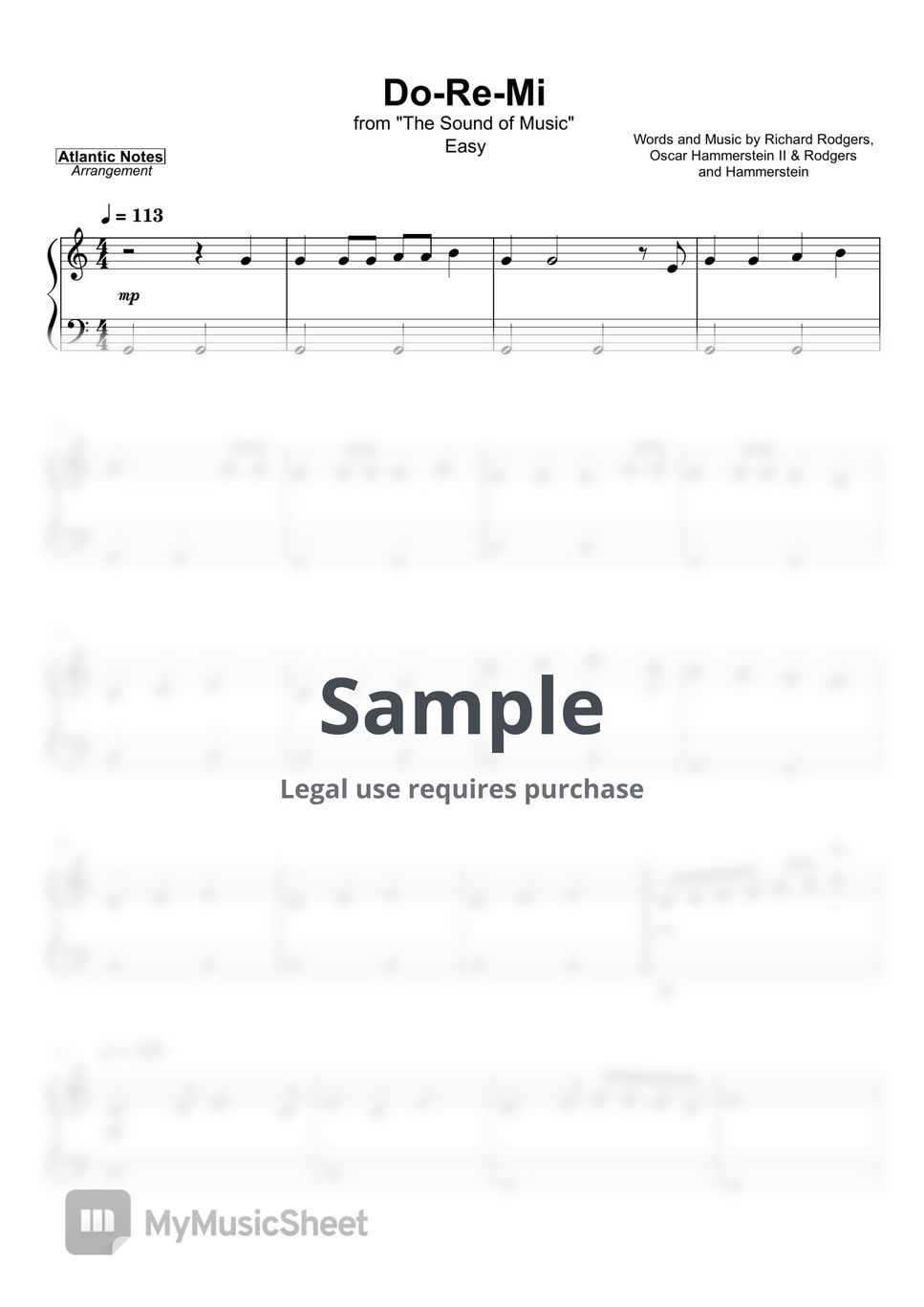 The Sound of Music - Do-Re-Mi Sheets by Atlantic Notes