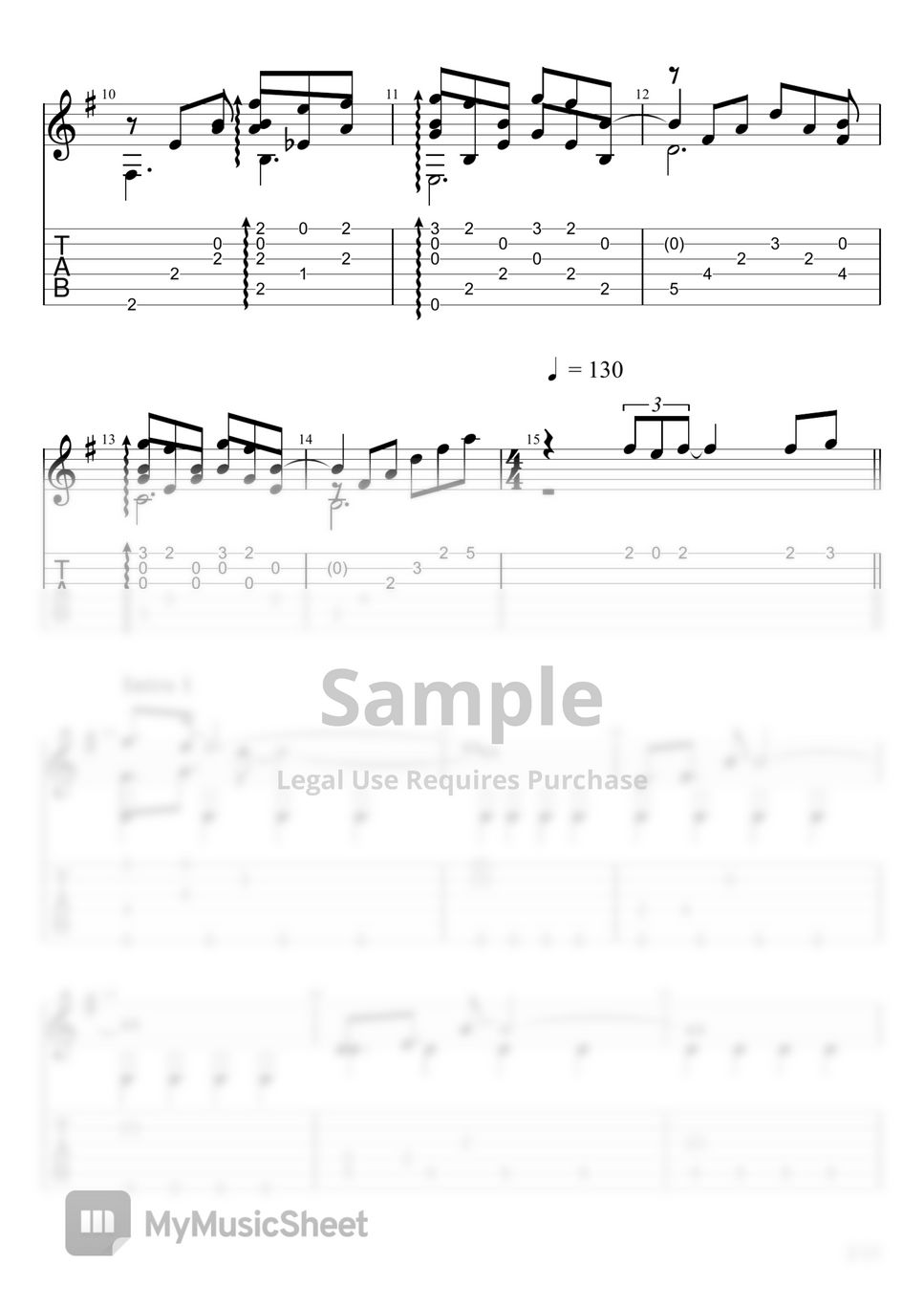Yoko Takahashi - Soul's Refrain (Fingerstyle) TAB+1 Staff by u3danchou