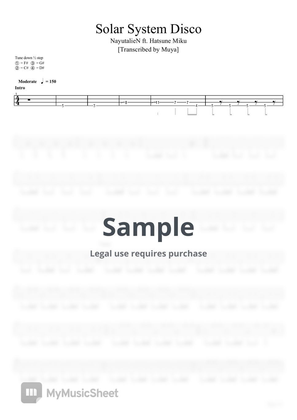 NayutalieN - Solar System Disco (Bass TAB) Sheets by Muya