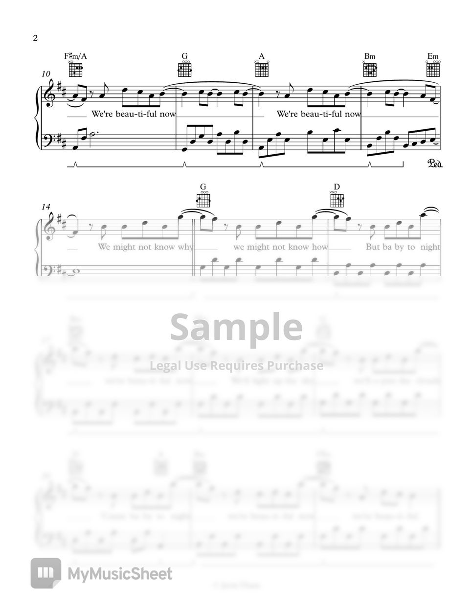 Zedd - Beautiful Now (ft. Jon Bellion) Sheets by Javin Tham