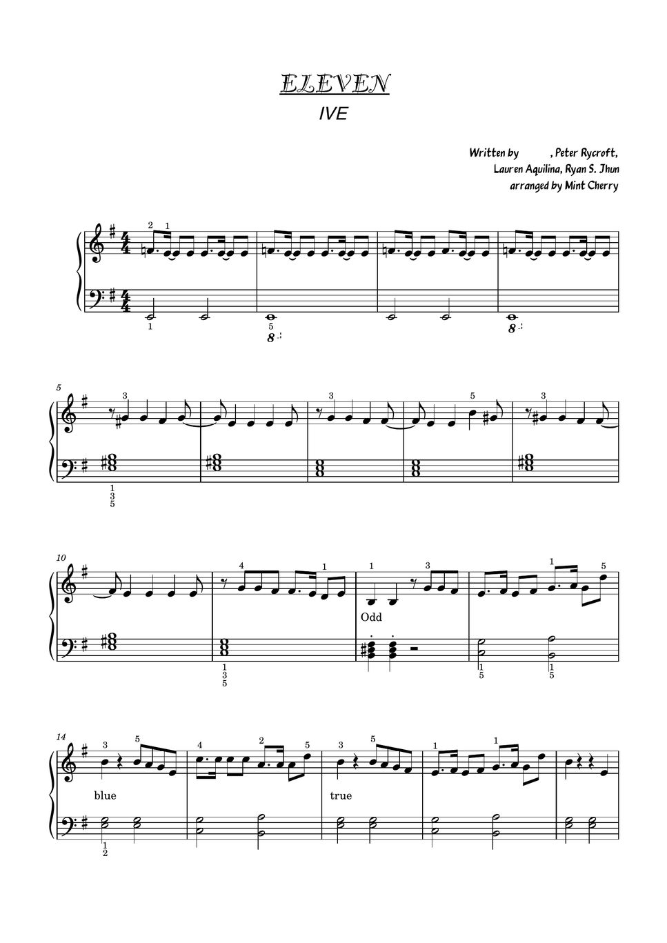 Ive(아이브) - Eleven Sheet by Mint Cherry