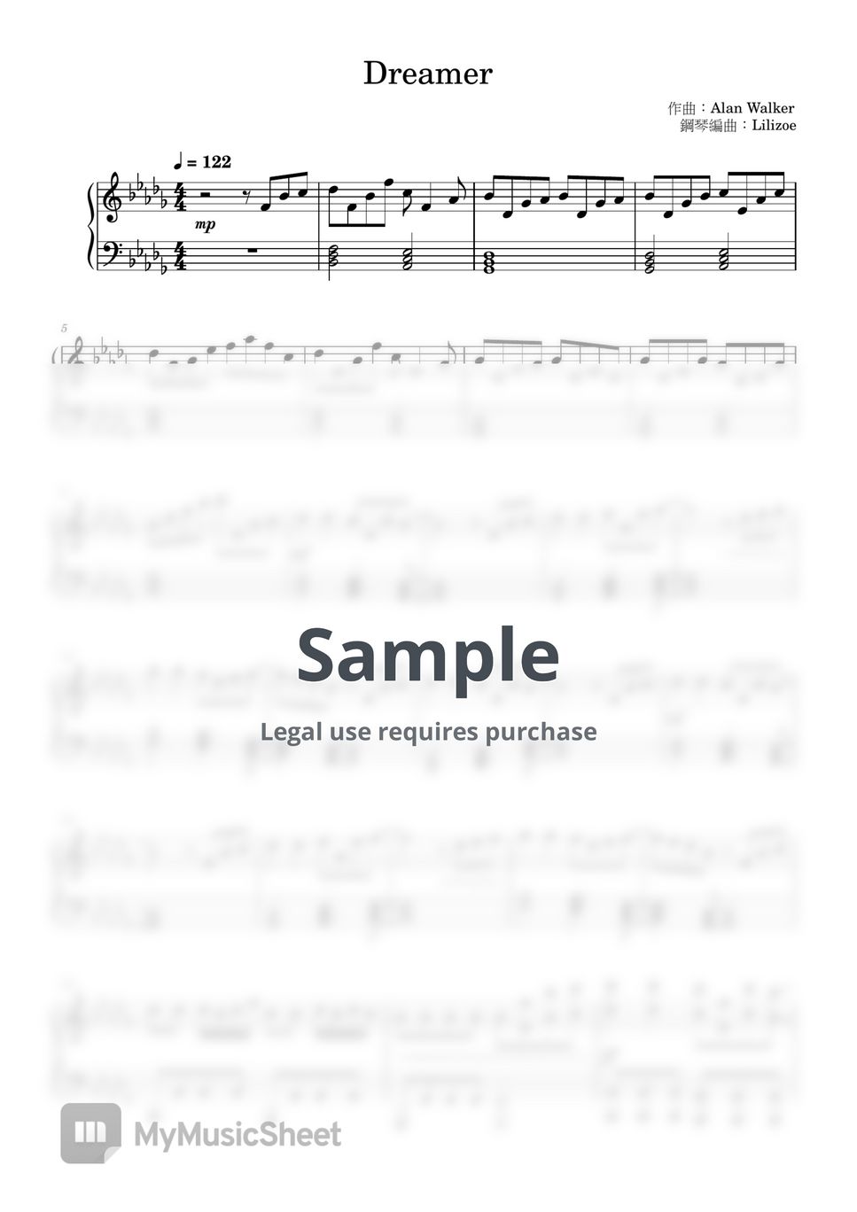 Alan Walker - Dreamer Sheets by Lilizoe