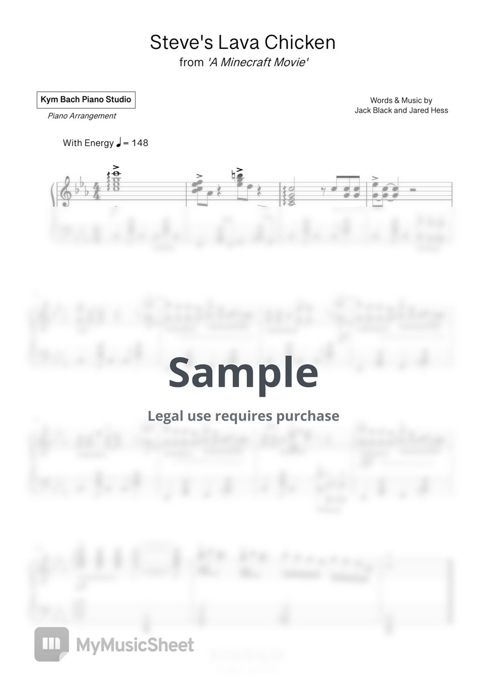 Jack Black & Jared Hess - Steve's Lava Chicken (Piano Arrangement ...