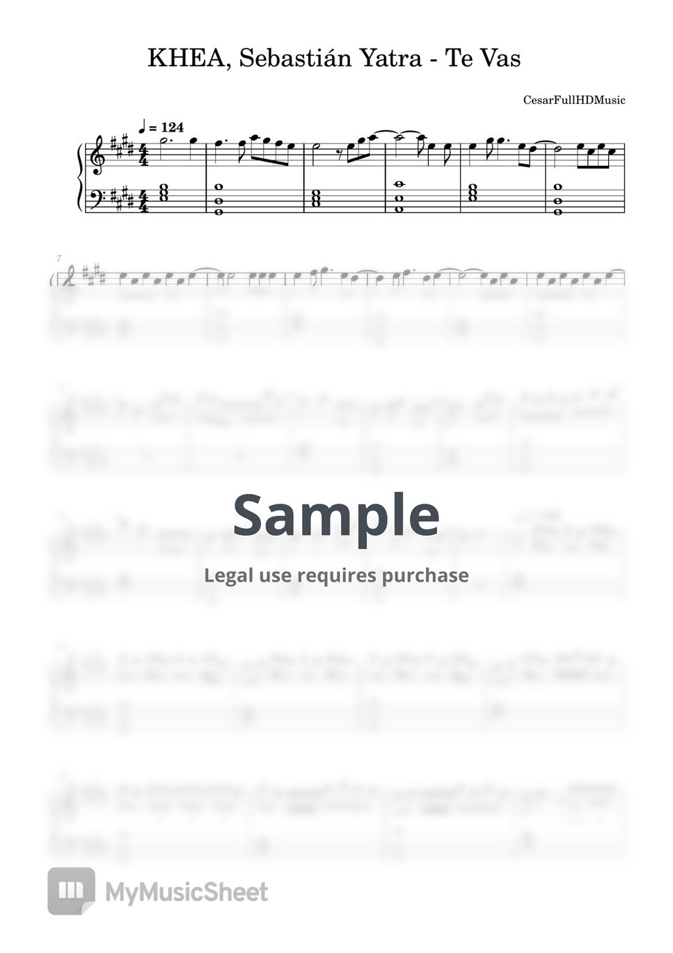 KHEA, Sebastián Yatra - Te Vas Sheet Music