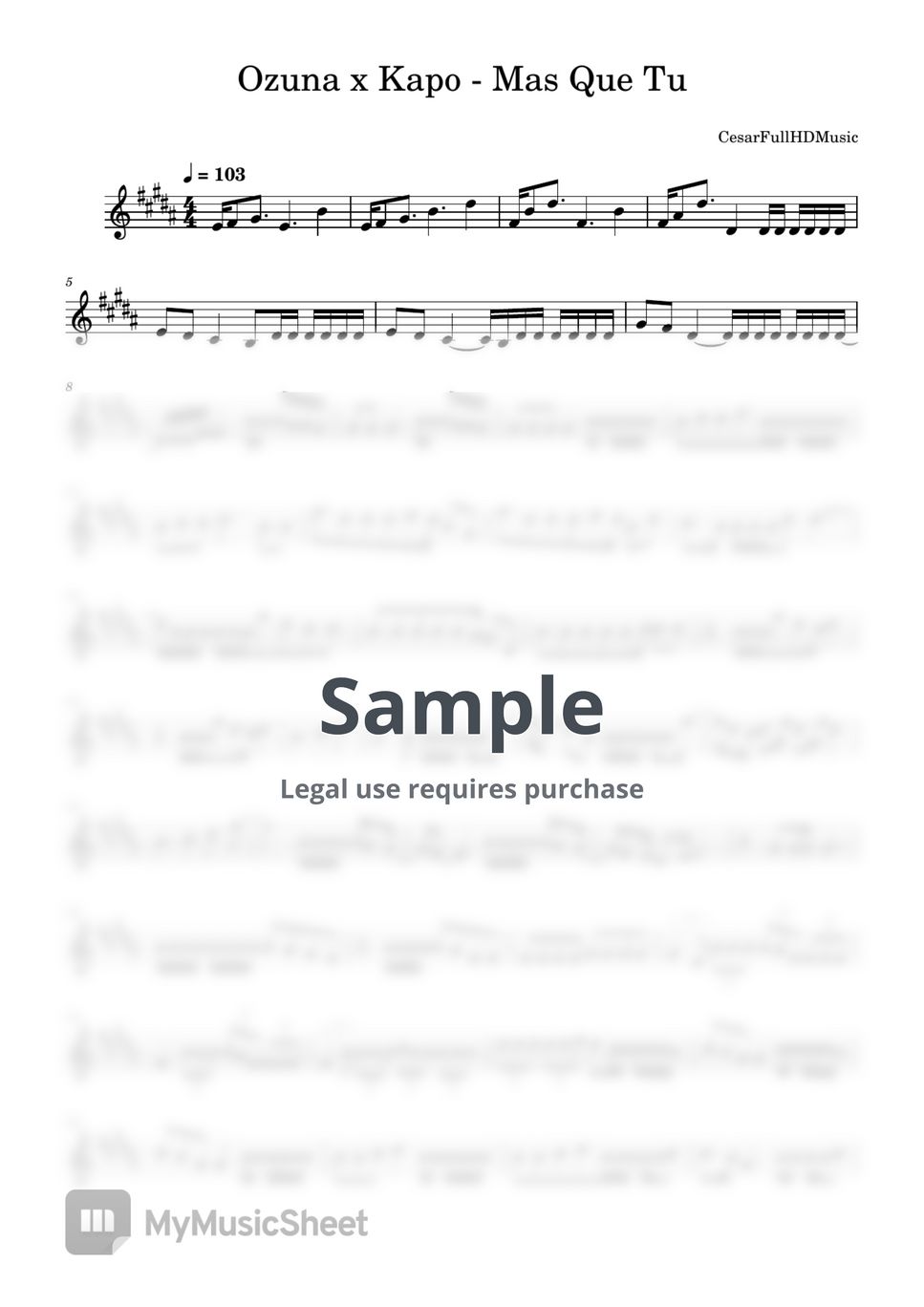 Ozuna x Kapo - Mas Que Tu Sheets