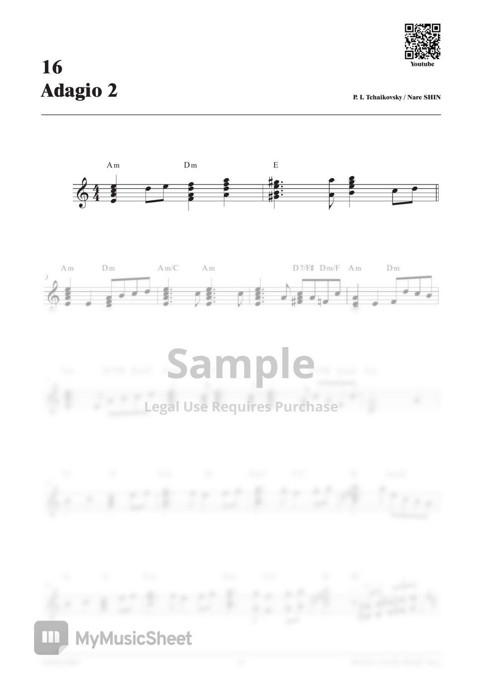 P. I. Tchaikovsky - Adagio 2_vol.2 (Ballet Class Music) 악보 by 신나래(NARECORD)