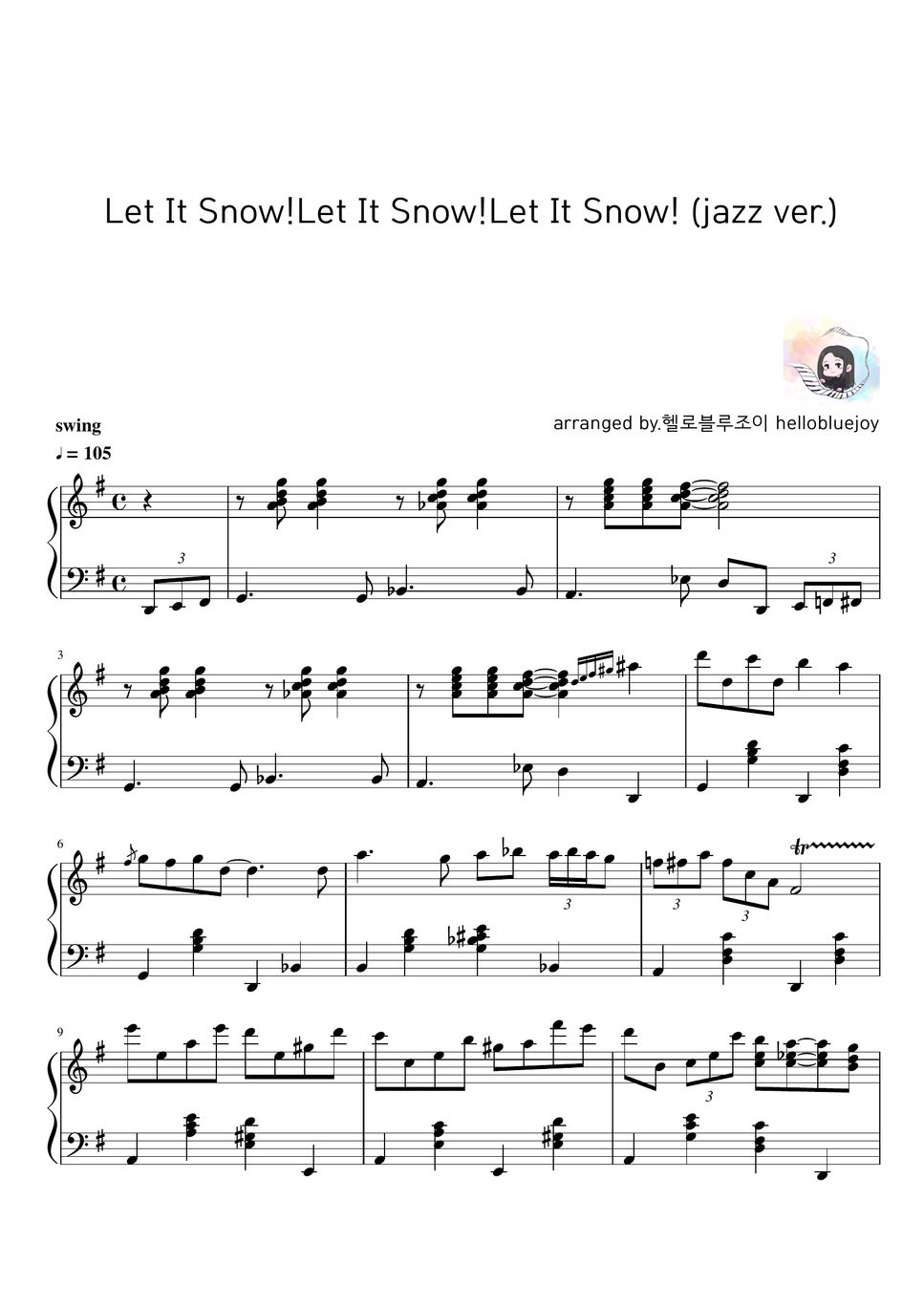 Christmas Carol - Let It Snow! (jazz ver.) Sheet by 헬로블루조이