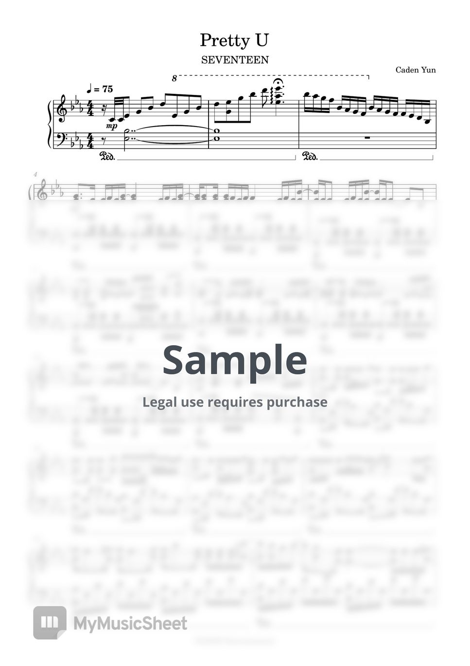 SEVENTEEN - Pretty U Sheets by Caden Yun