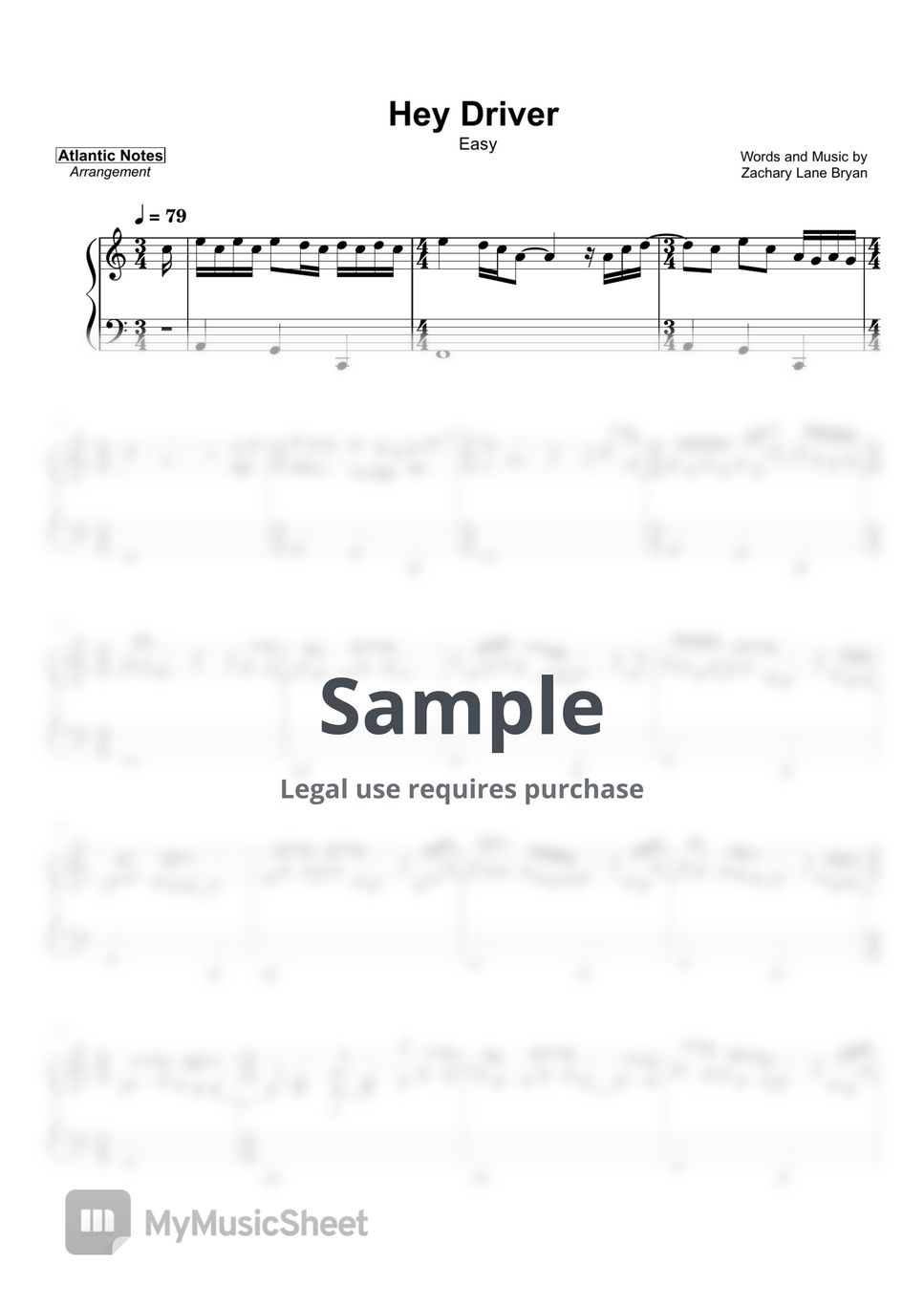 Zach Bryan, The War and Treaty - Hey Driver Sheet Music by Atlantic Notes