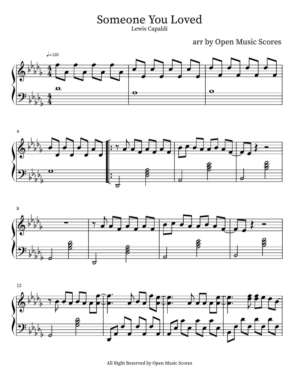 Lewis Capaldi - Someone You Loved Sheet by Open Music Scores