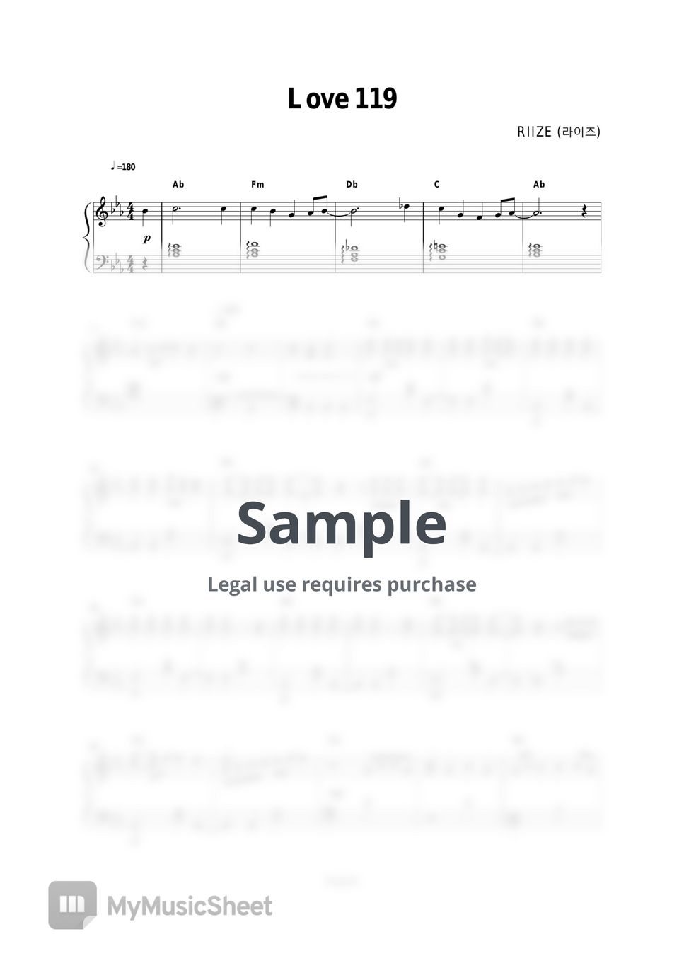 RIIZE (라이즈) - Love 119 악보 by Dopiano