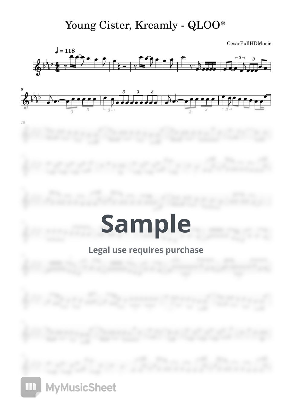 Young Cister, Kreamly - QLOO Sheet Music