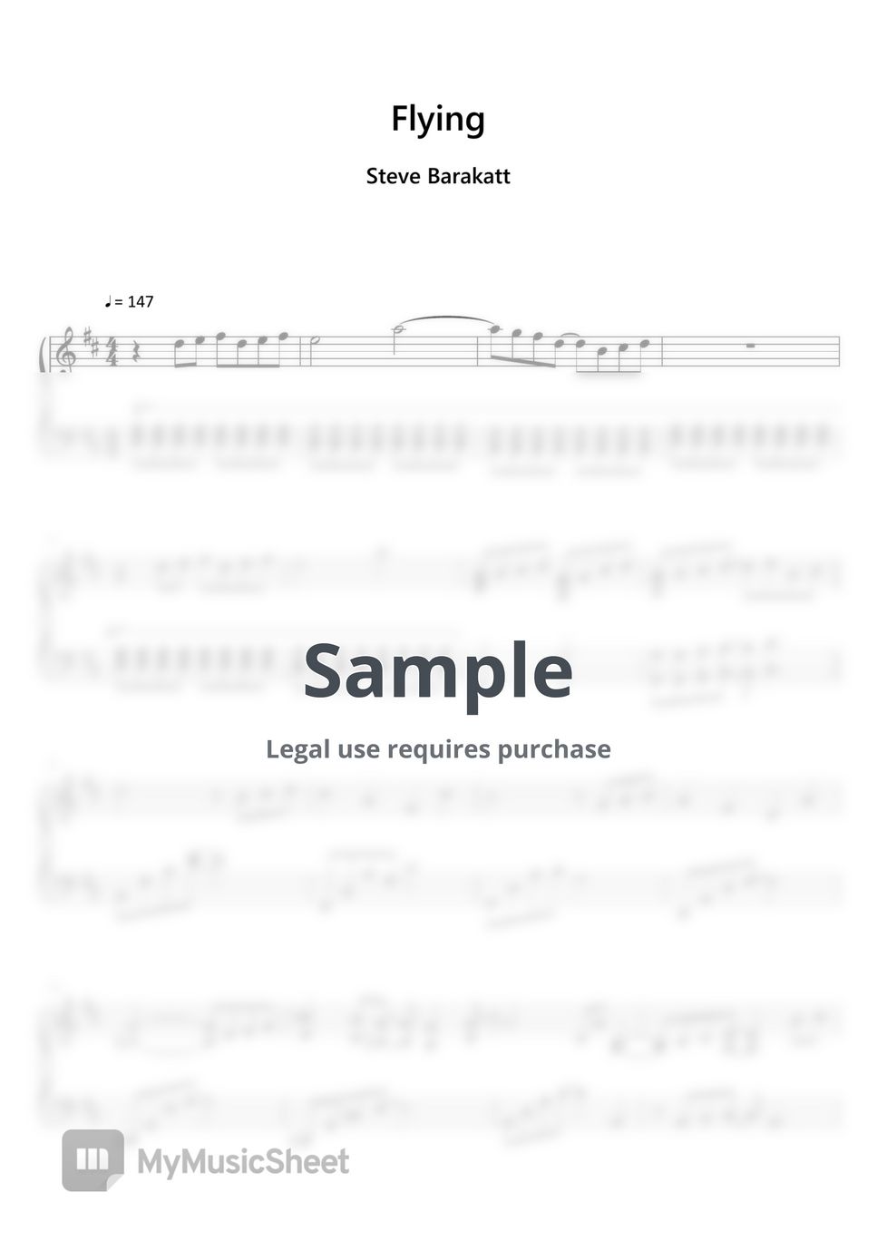 Steve Barakatt - Flying (Sheet Music, MIDI,) Sheets by sayu