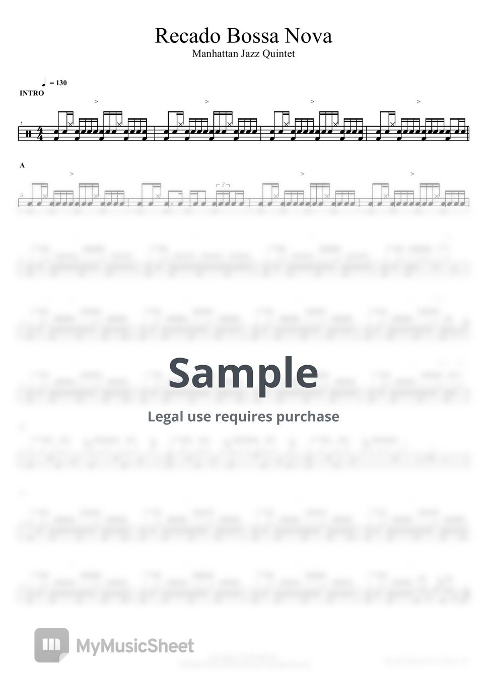 Manhattan Jazz Quintet - Recado Bossa Nova 악보 by COPYDRUM