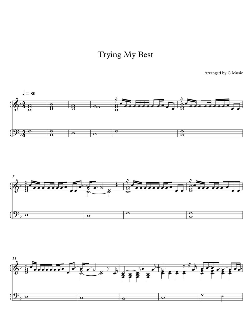 Anson Seabra - Trying My Best Sheet by C Music
