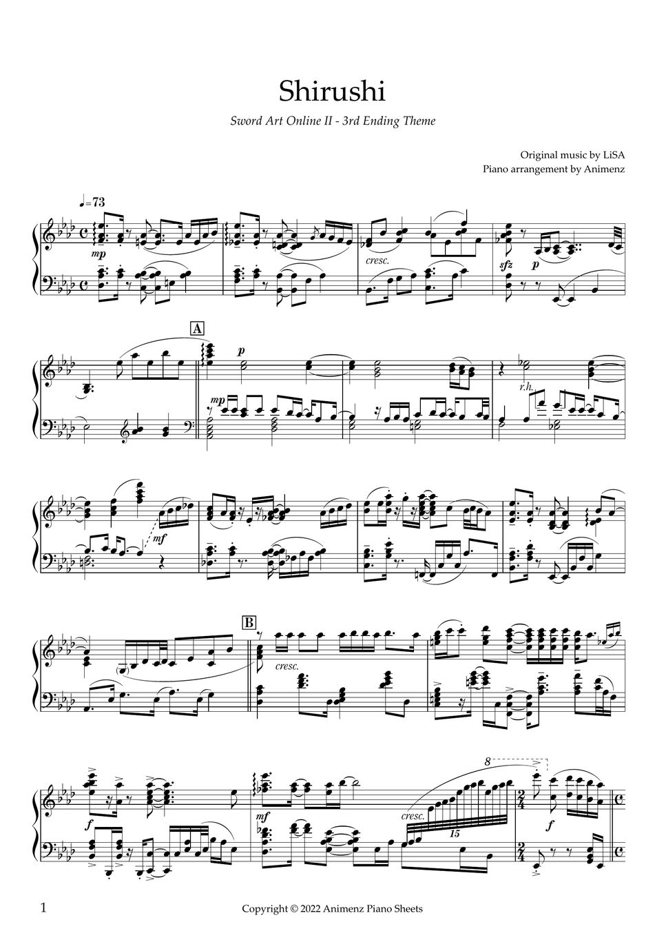 LiSA - Shirushi (Sword Art Online II ED3) แผ่น by Animenz