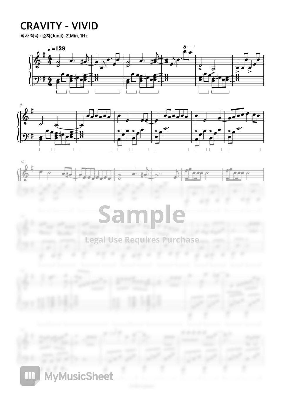 CRAVITY(크래비티) - VIVID(비비드) 악보 by bvibvi piano