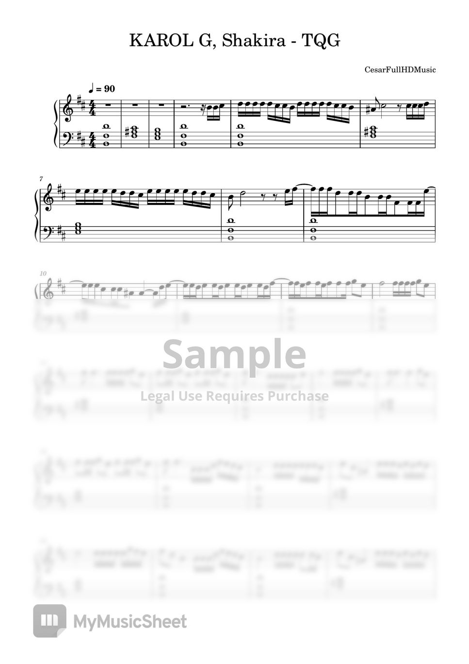 KAROL G, Shakira - TQG Spartito