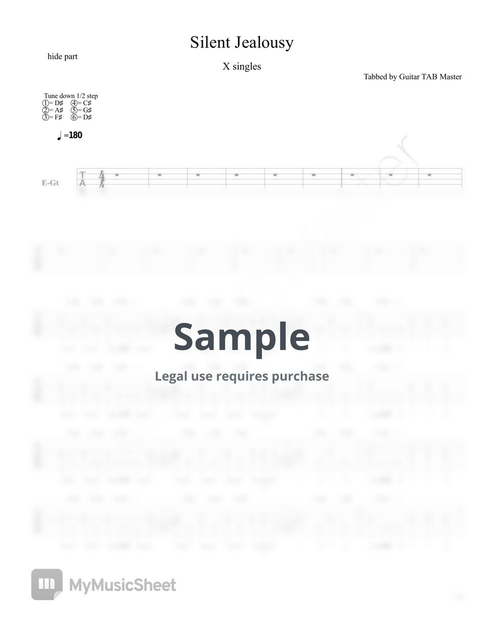 X japan - Silent Jealousy Sheets by Guitar TAB Master X japan - Silent Jealousy Sheets by Guitar TAB Master