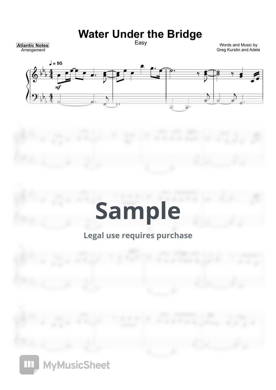 Adele - Water Under the Bridge 악보 by Atlantic Notes