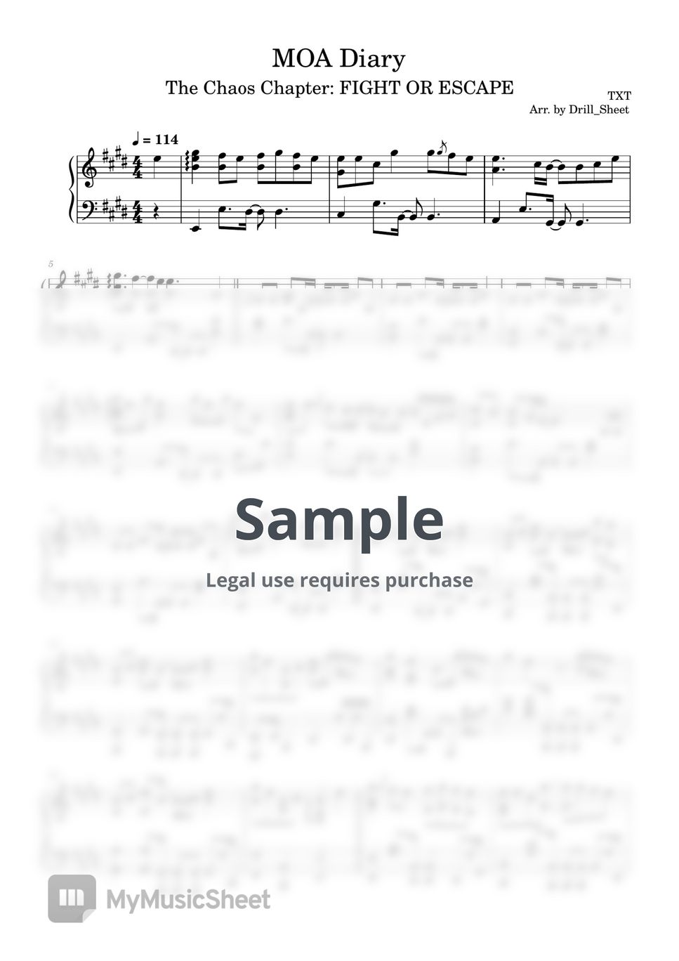 TXT - MOA Diary (Piano) Sheets by Drill_Sheet