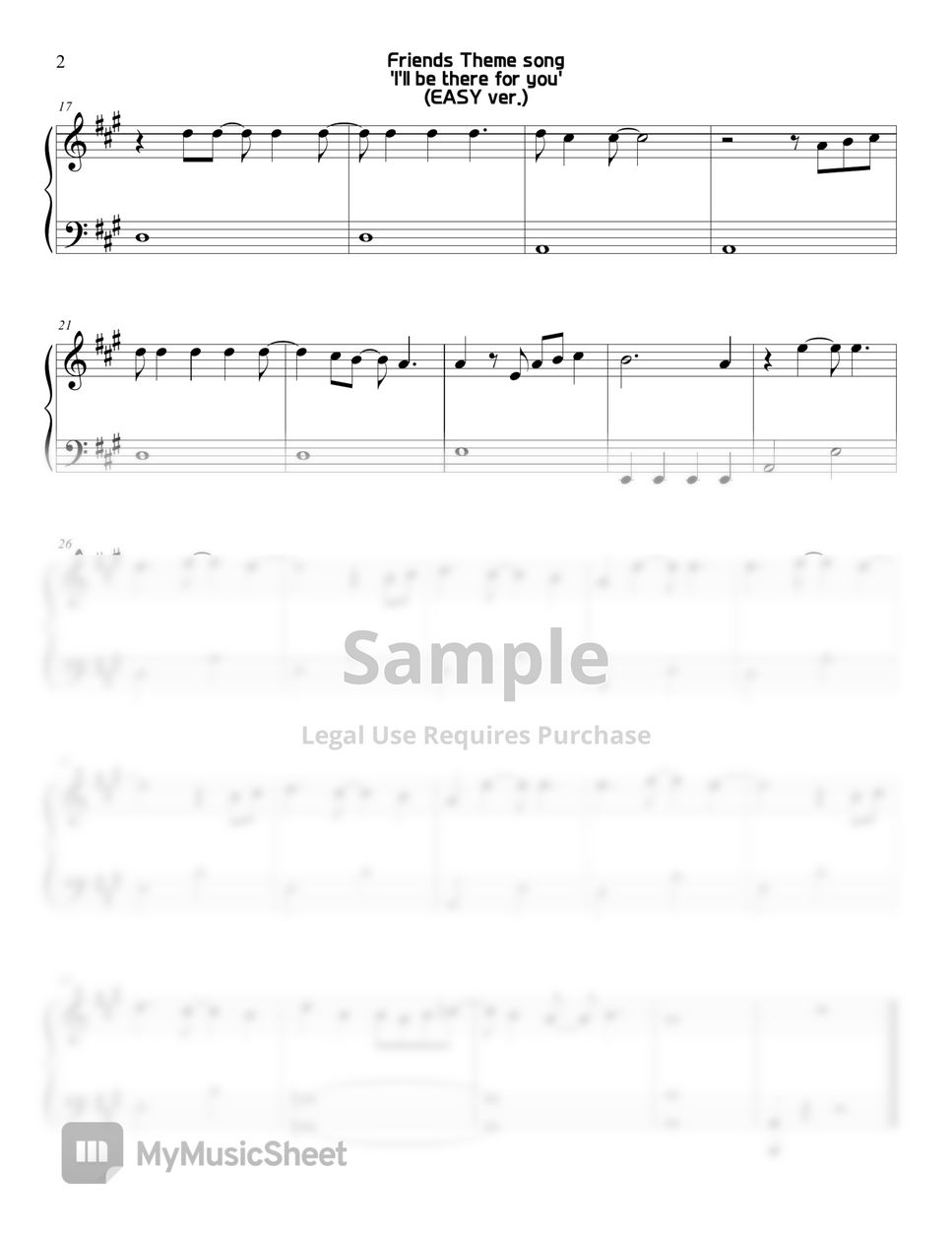 Friends Theme(opening) song - I'll be there for you Partition musicale ...