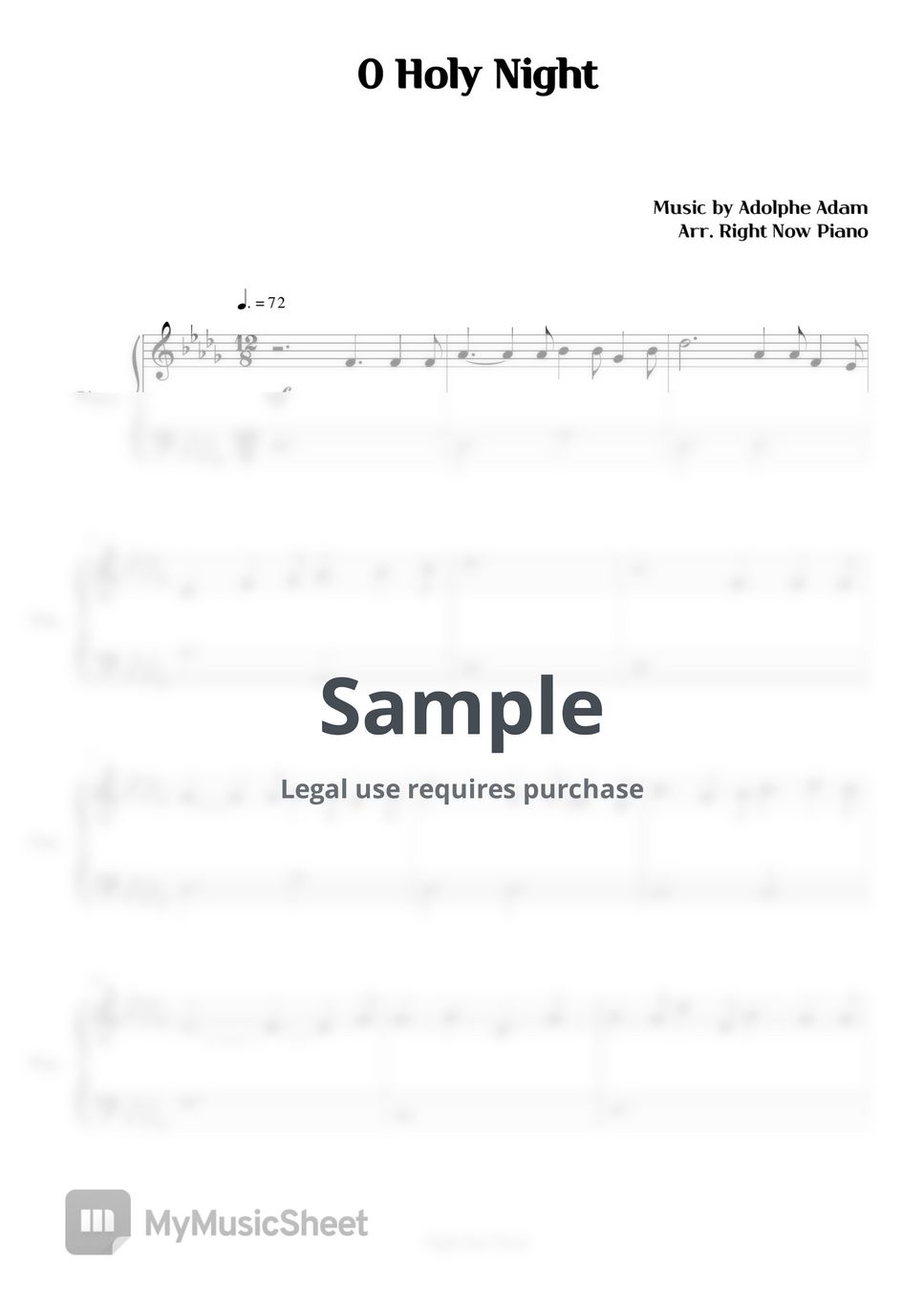 Adolphe Adam - O Holy Night Piano Sheet Music PDF | Right Now Piano ...