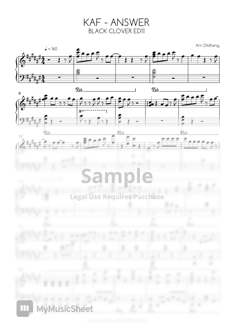 BLACK CLOVER ED11 - KAF - ANSWER Partitura