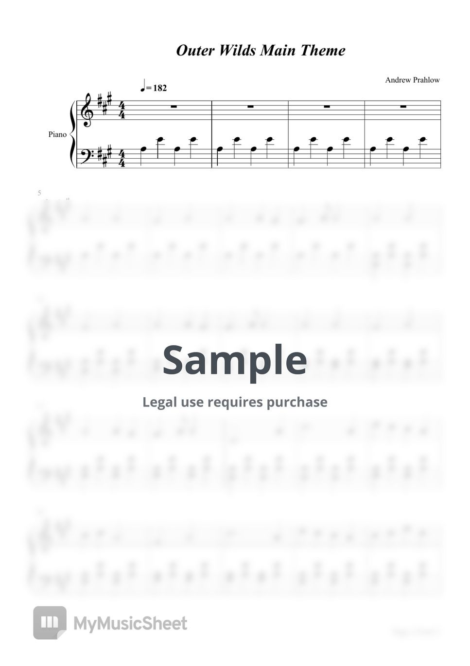 Andrew Prahlow - Outer Wilds Main Theme Sheet Music by dogemusic