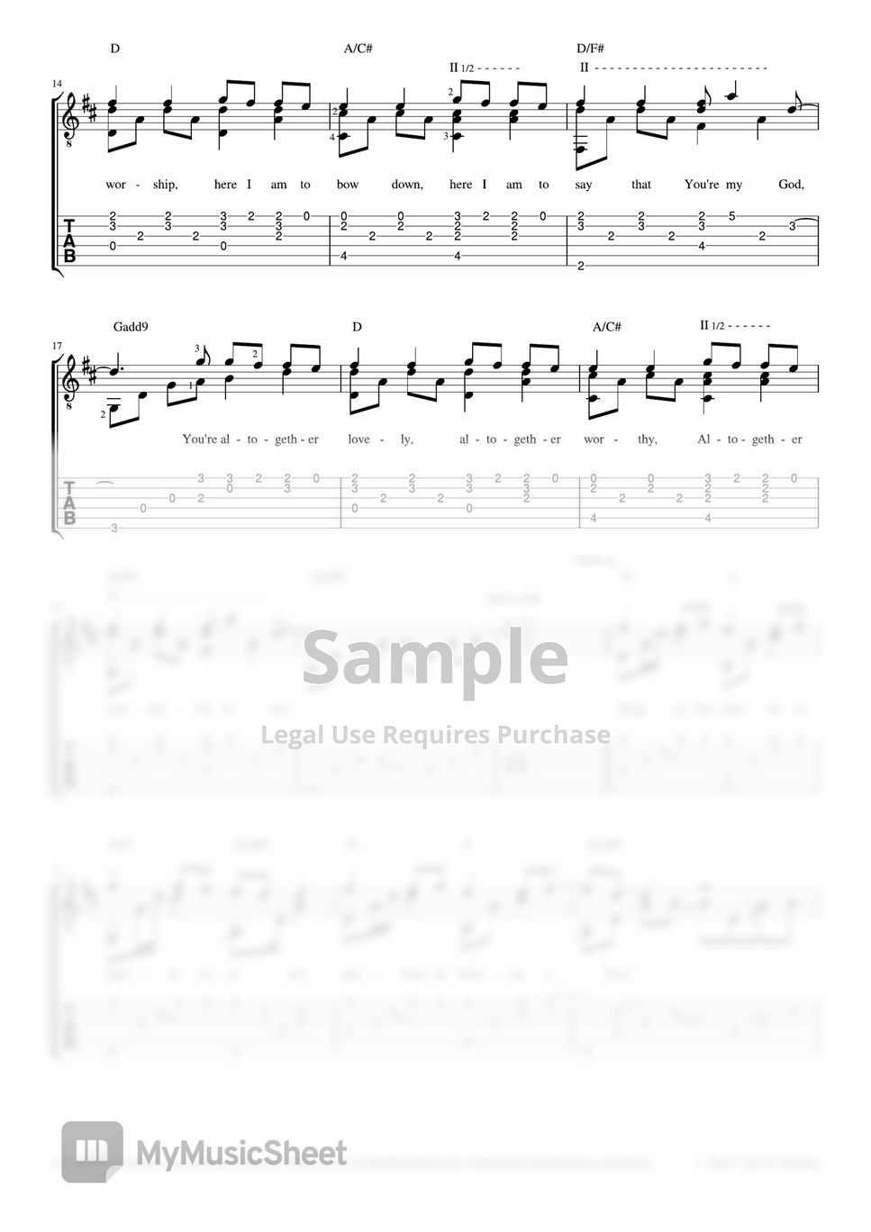 Hillsong Worship - Here I Am to Worship (fingerstyle guitar TAB) TAB+1 ...