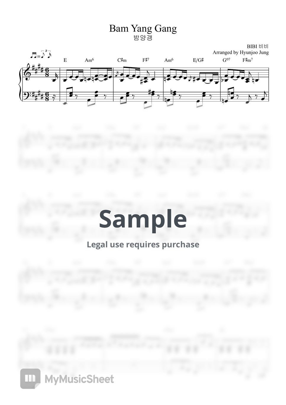 BIBI 비비 - Bam Yang Gang 밤양갱 (코드포함) Sheets by HyunjooJung