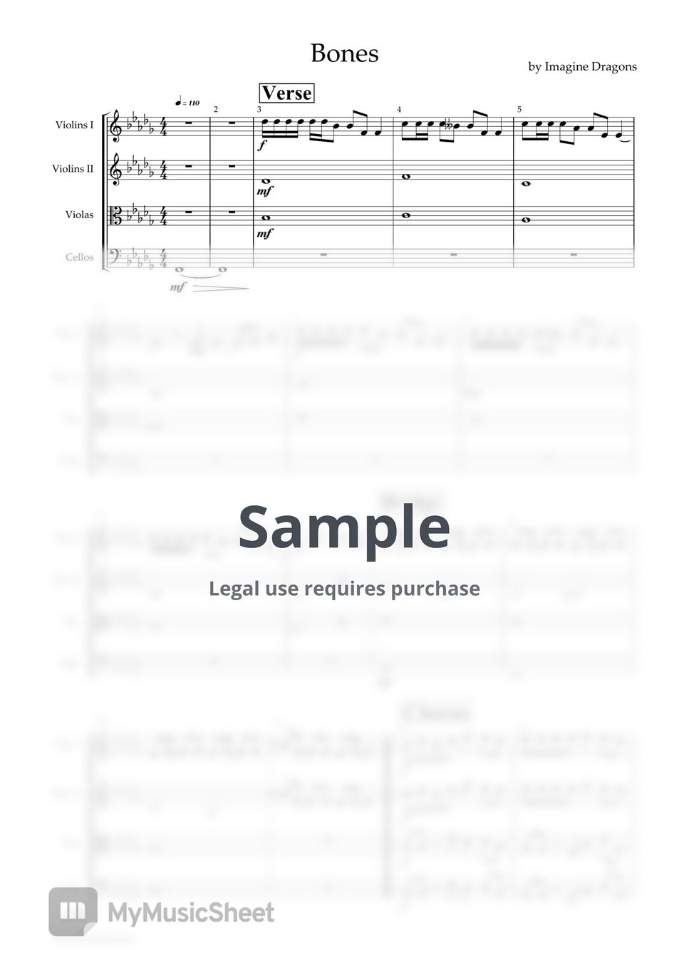 Imagine Dragons - Bones (Score+Parts) Sheet Music by ScoreProduction