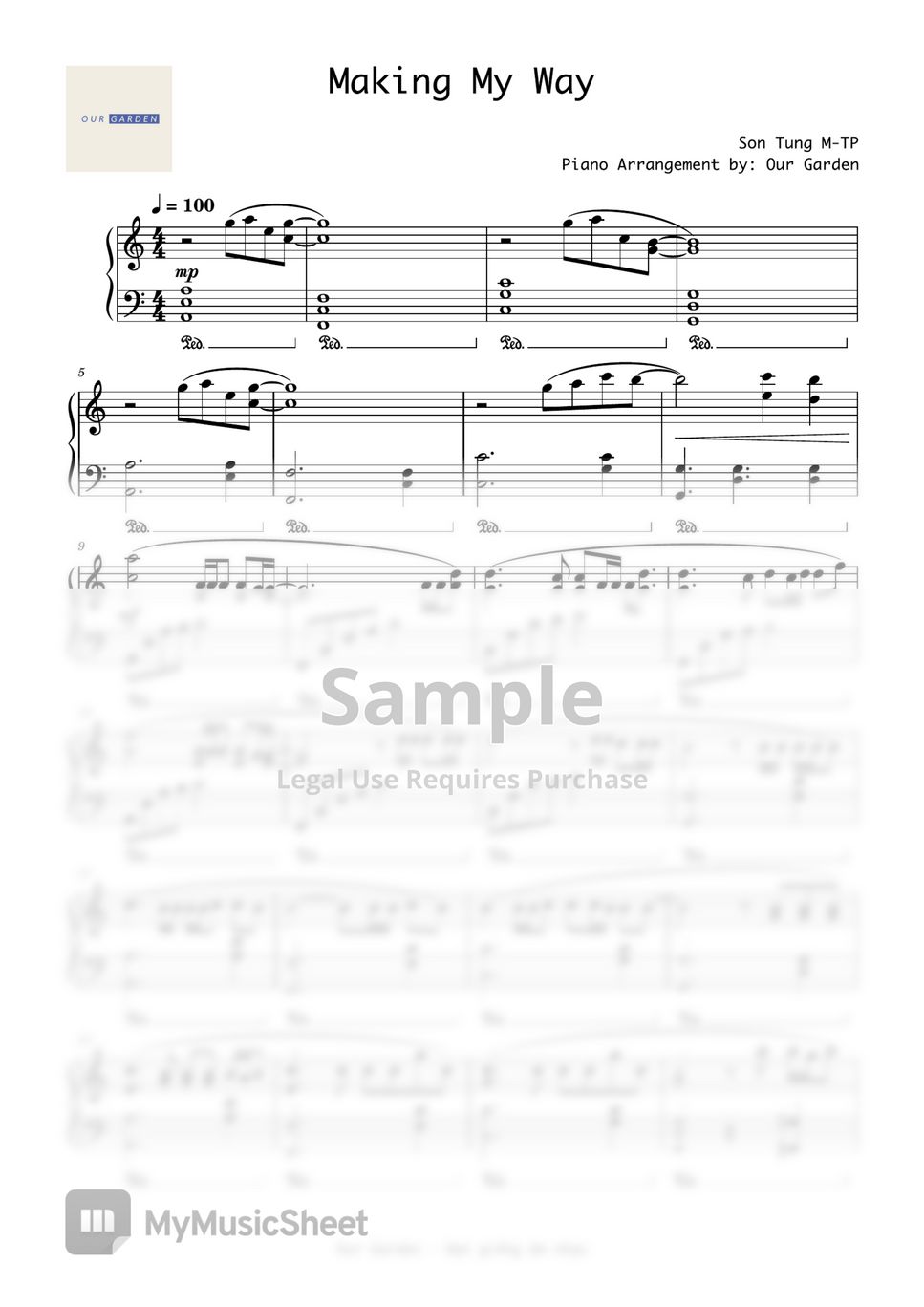 Son Tung M-TP - Making My Way 악보 by Our Garden