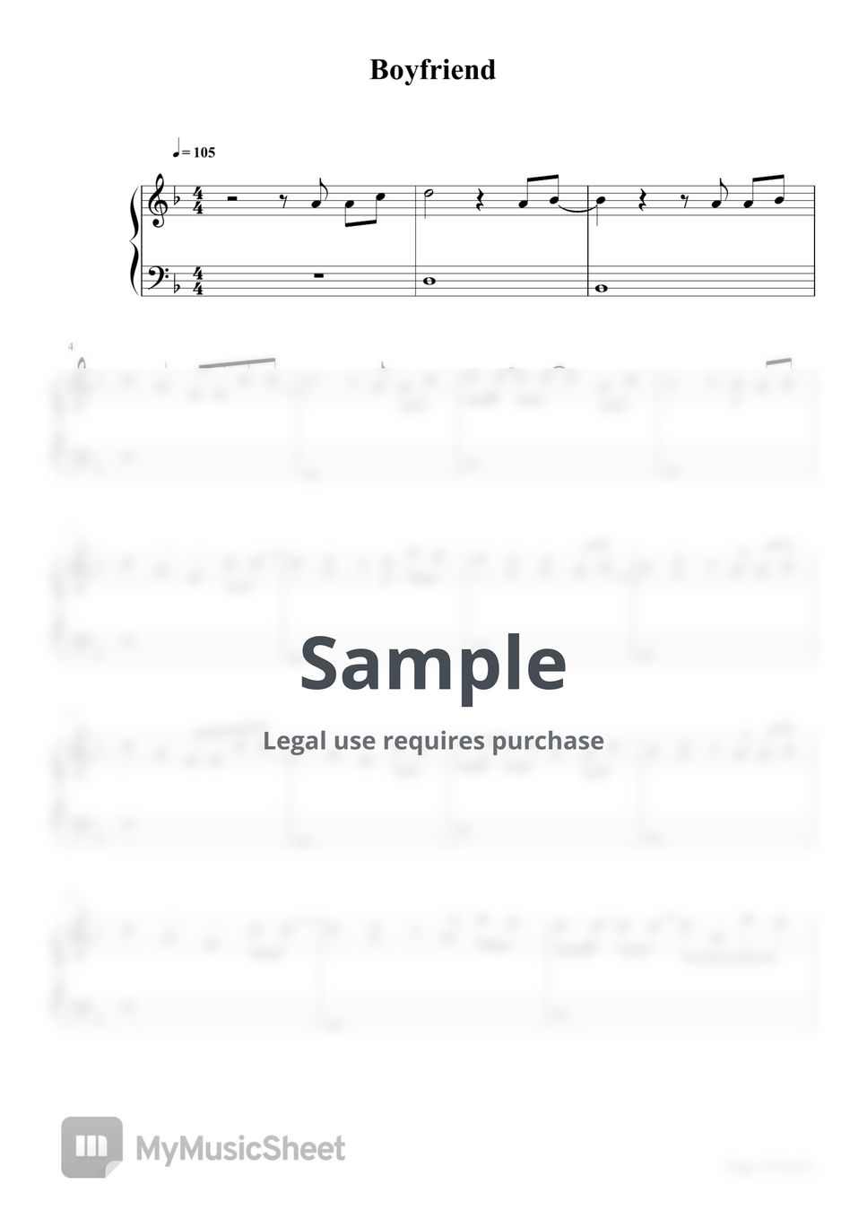 Justin Bieber - Boyfriend (Justin Bieber) Sheet Music by Yilun