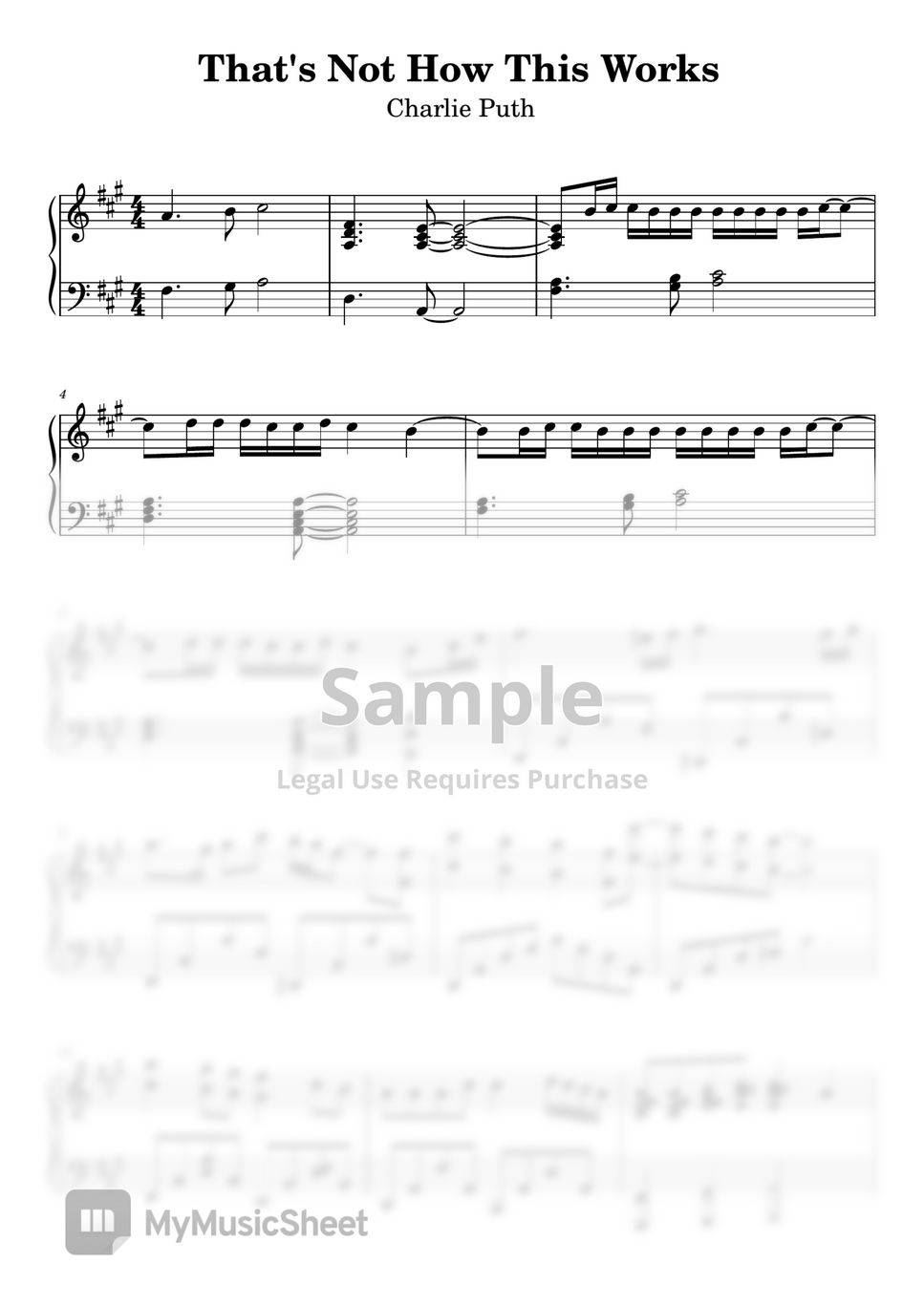 Charlie Puth - That's Not How This Works Sheet Music by Piano Go Life